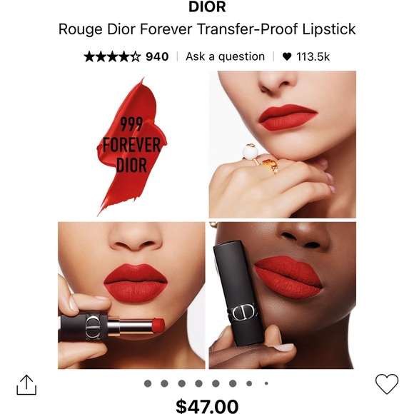 Dior | Makeup | Christian Dior Rouge 999 Lipstick Satin | Poshmark